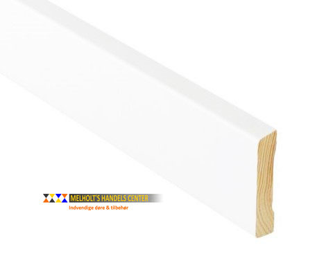 GLAT GERIGT i fyr 14x65 - 1 x Løs liste - 2,20 meter - Hvid.